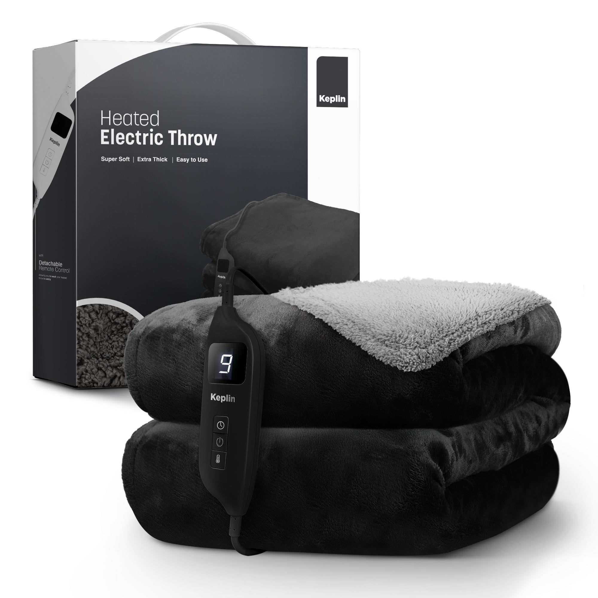 Electric Heated Throw Blanket - 9 Heat Settings & Timer - UK