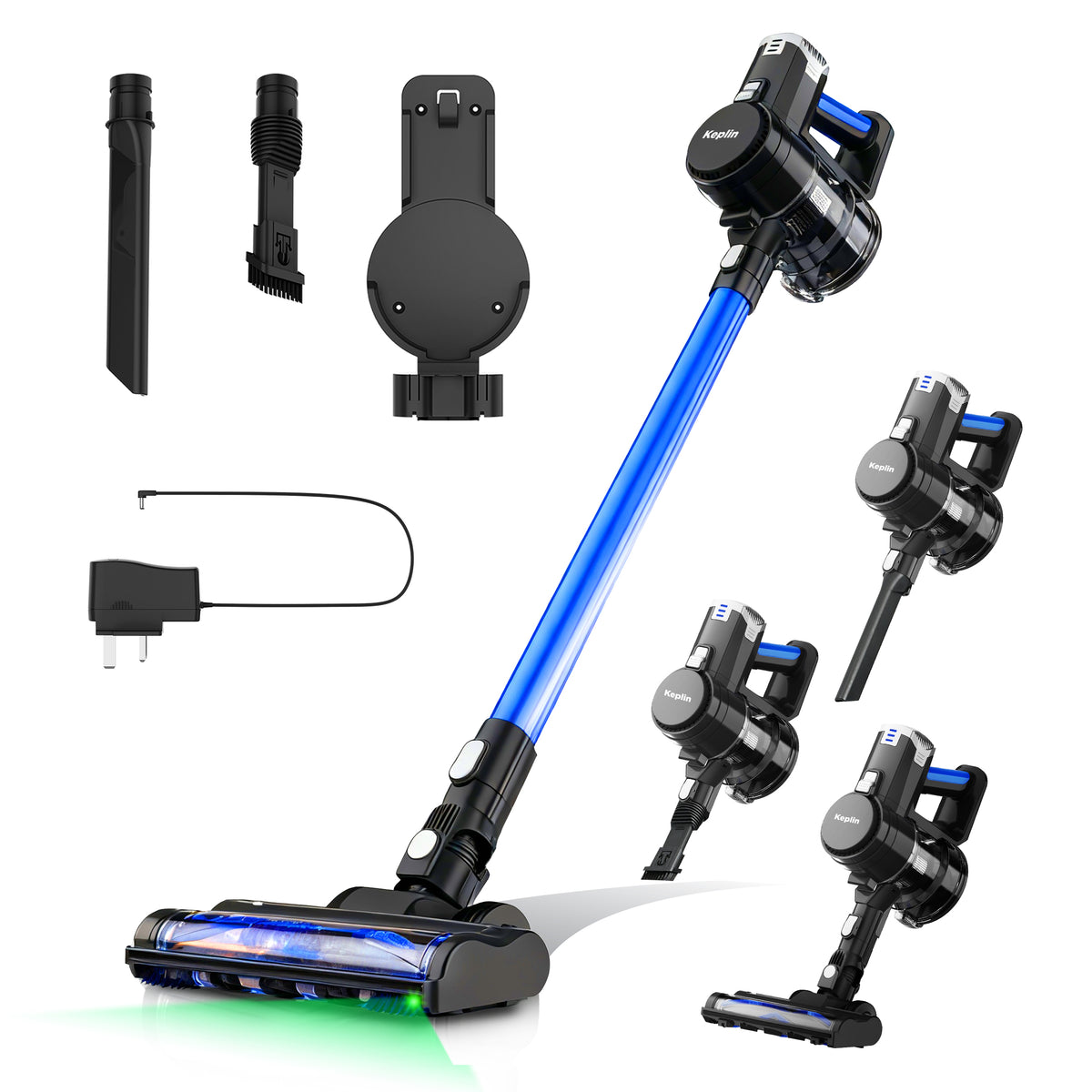 Keplin 150W Cordless Vacuum Cleaner – 2 Speed with LED Brush, 0.8L Dus