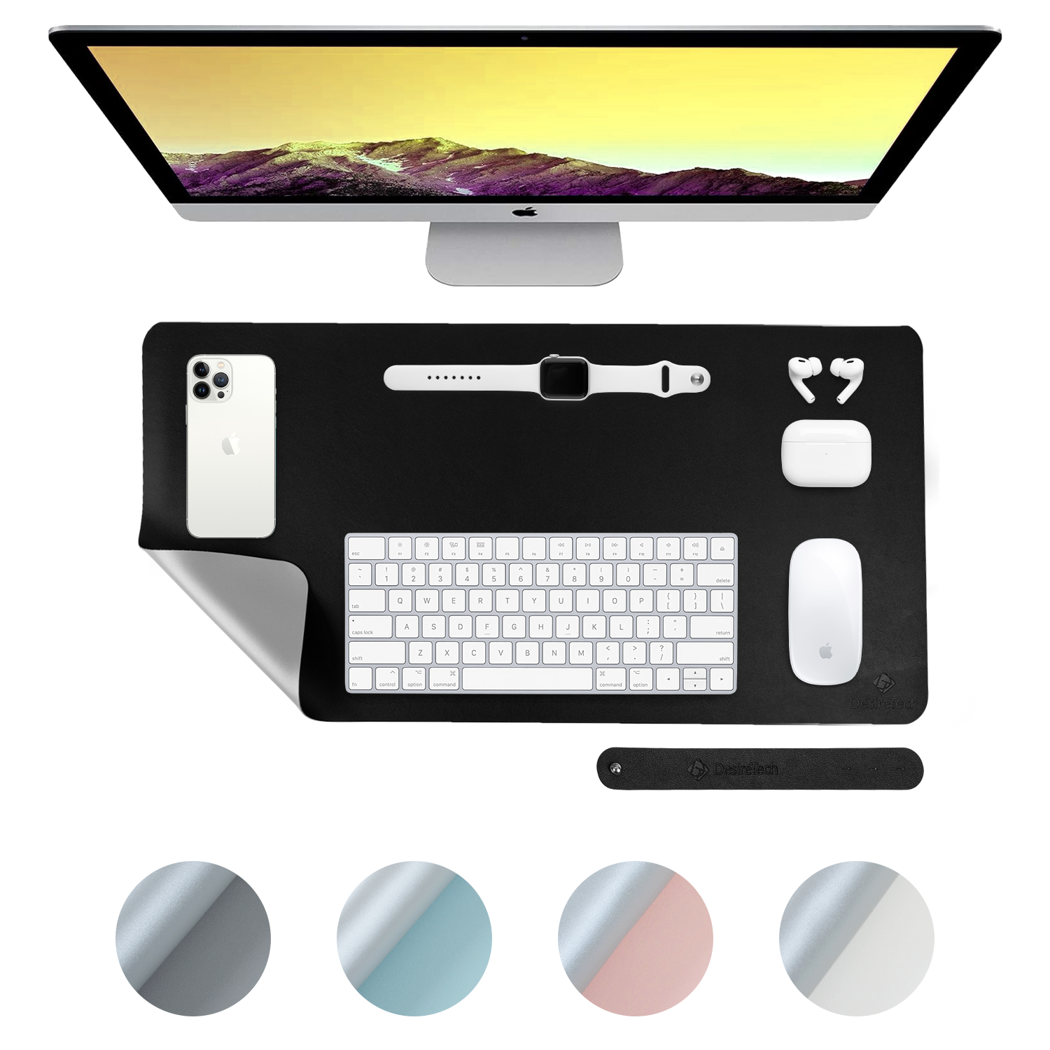 DesireTech Reversible Extra Large Office Desk Mat- Small Dual-Sided De